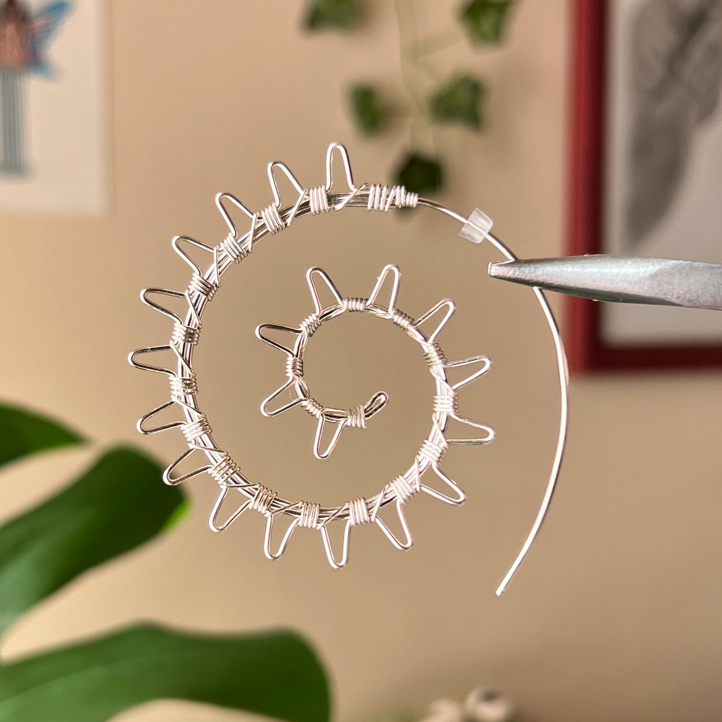 Spiky Spiral Wire Earrings