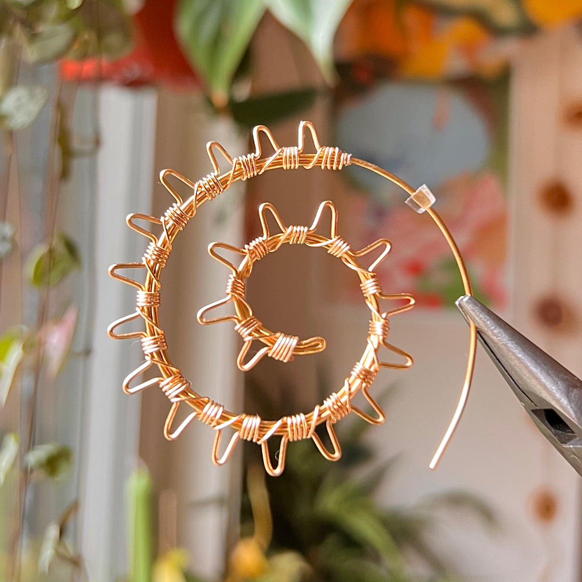 Spiky Spiral Wire Earrings